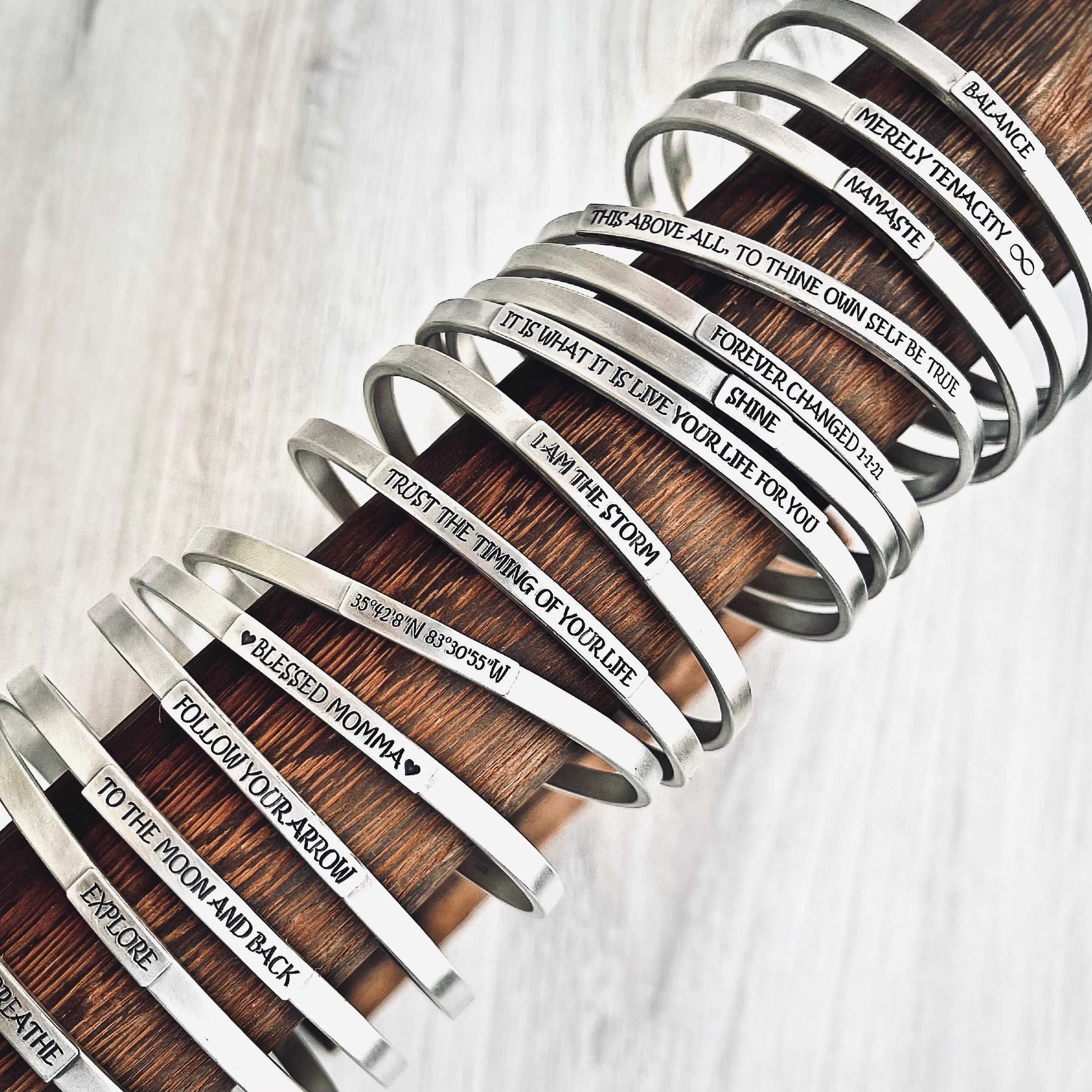 Custom Engraved Bangle Bracelet - Up to 25 Characters