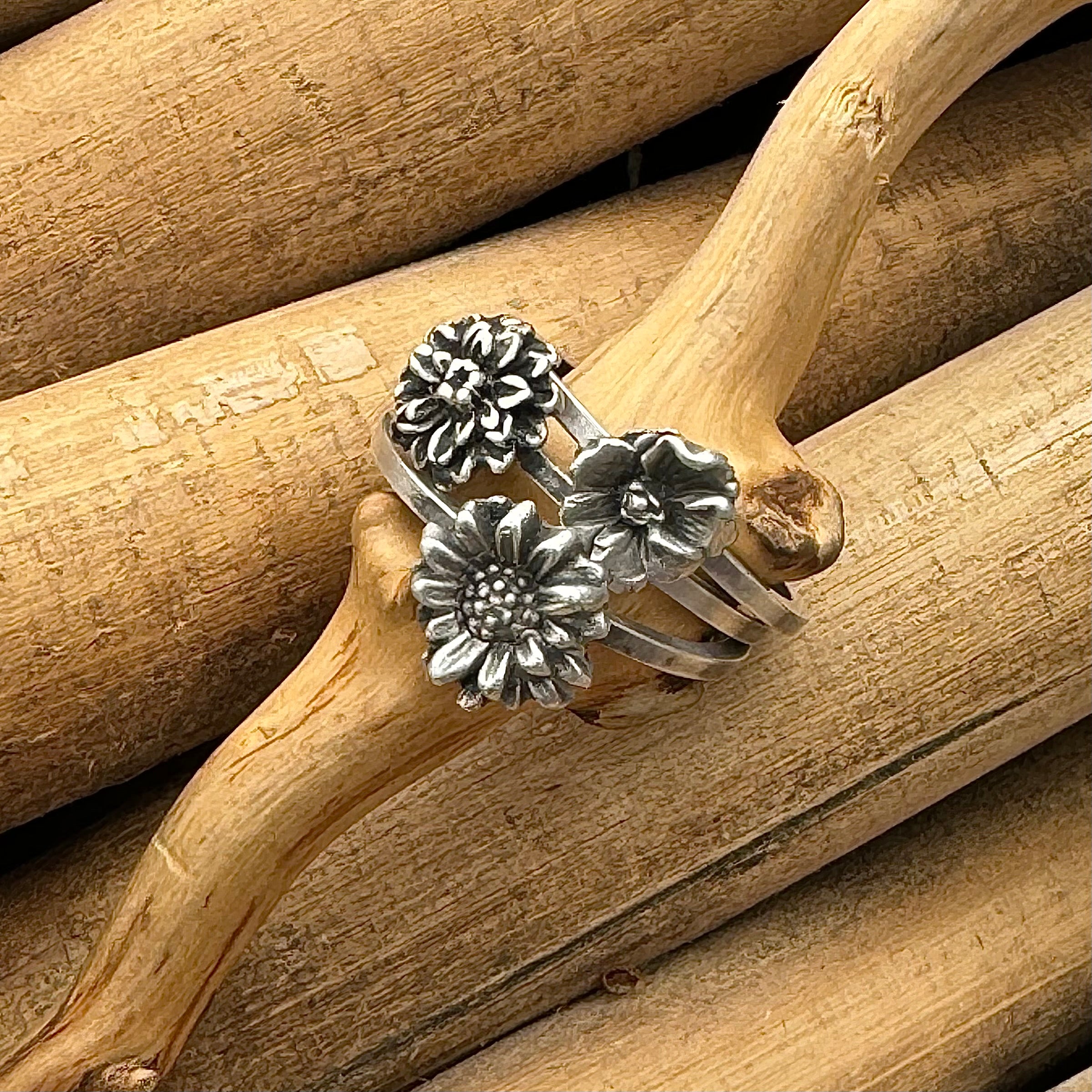 Sterling Silver Finger Bouquets including Birth Month Flowers