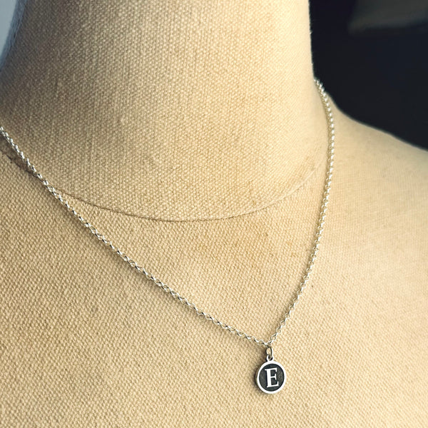 Sterling Small Inverted Initial Necklace