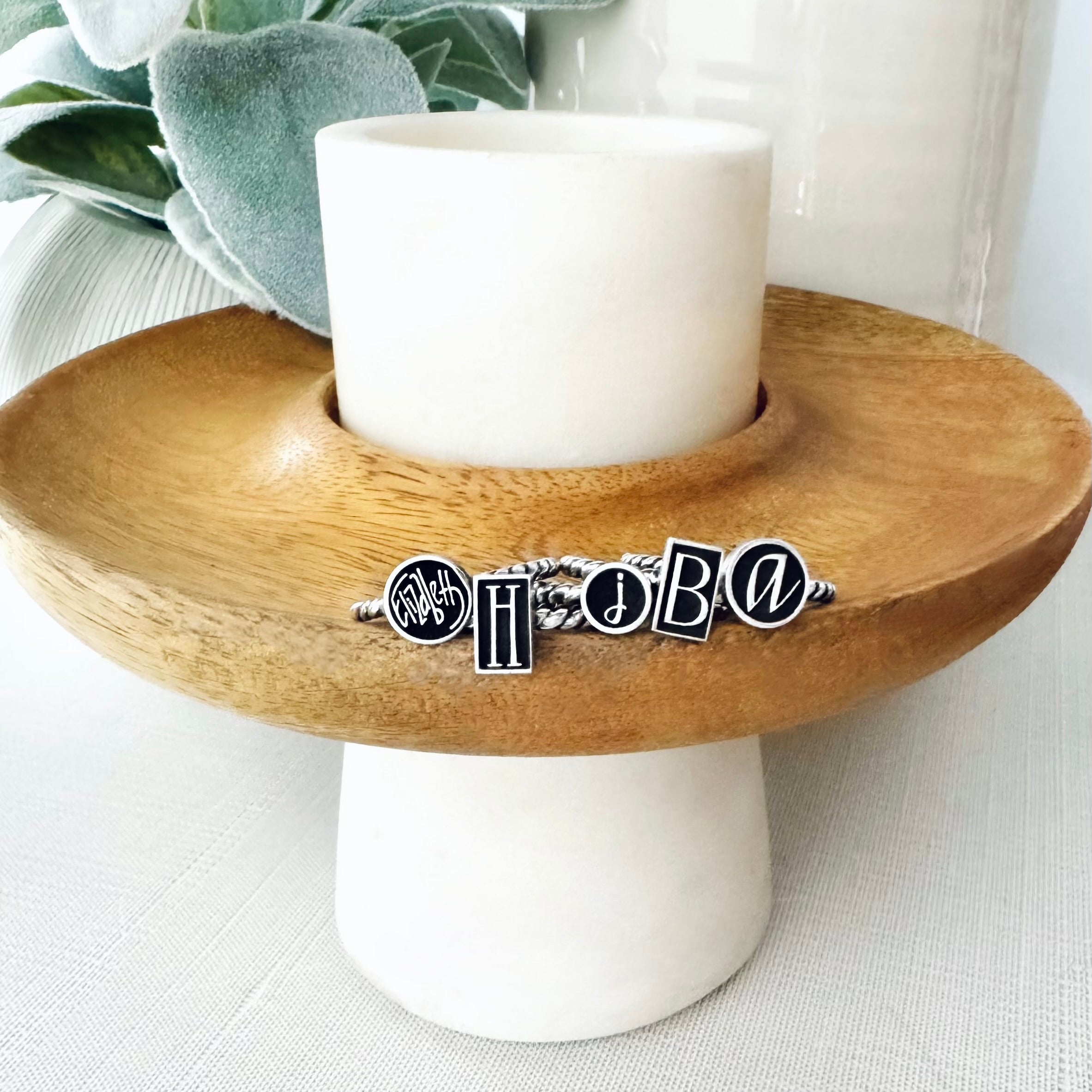 Sterling Stackable Personalized Inverted Ring - Sold Seperately