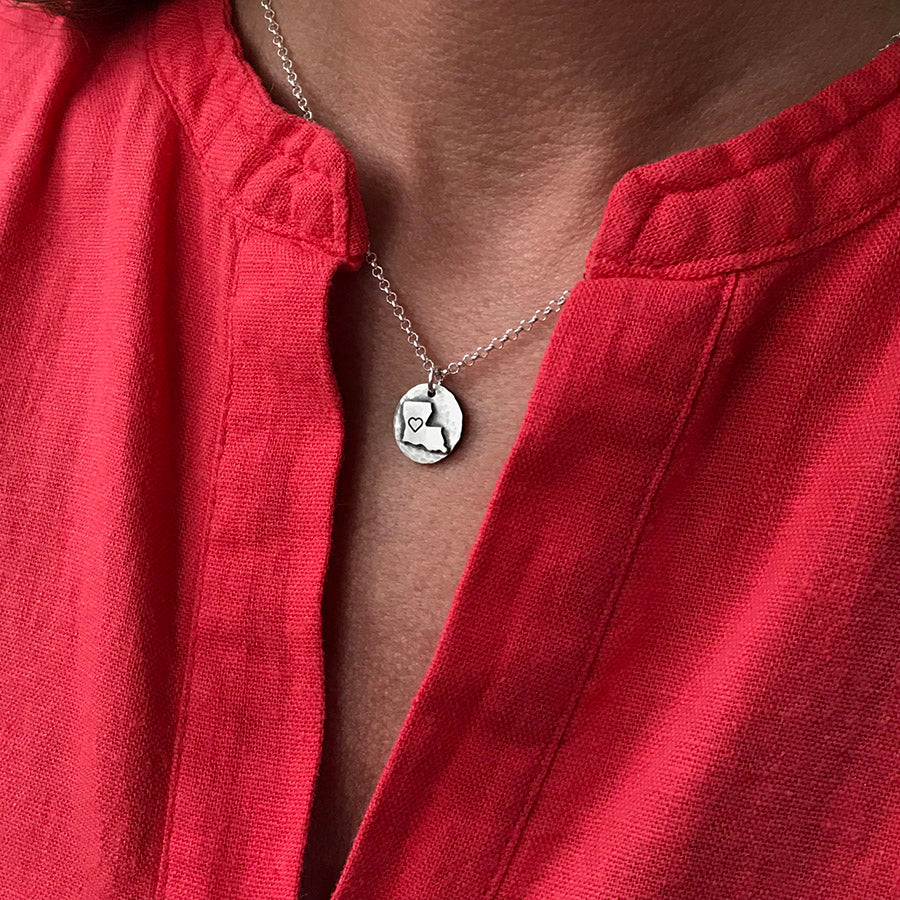 Custom State Charm Necklace | Personalized State Necklace