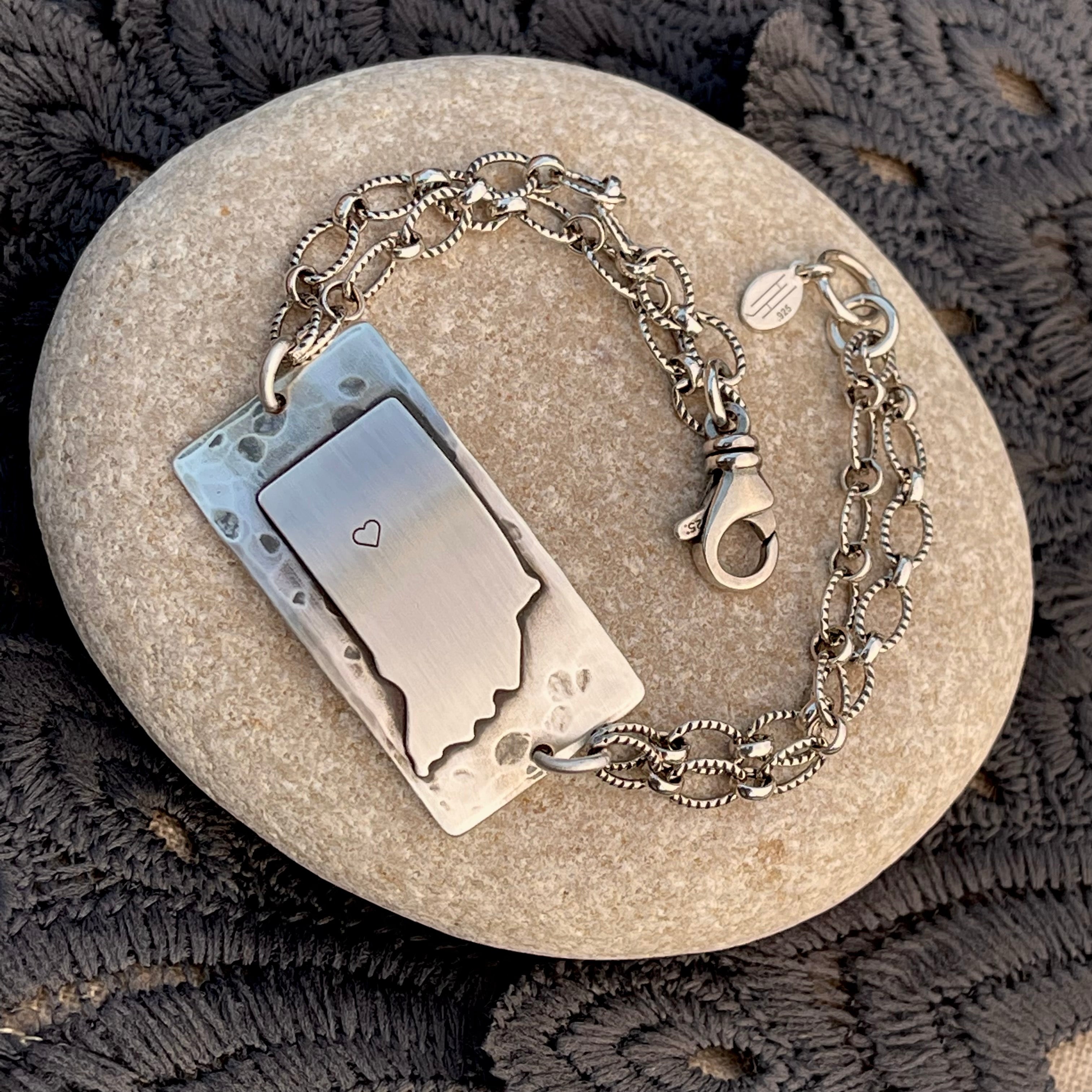 Personalized Sterling Silver State Bracelet | HEIDIJHALE