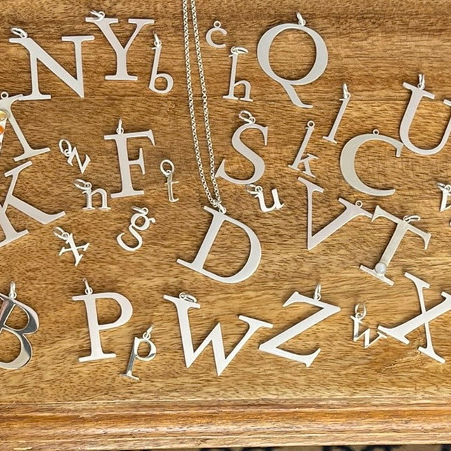 Sterling Silver Initial Charms for Necklaces | Alphabet Charms