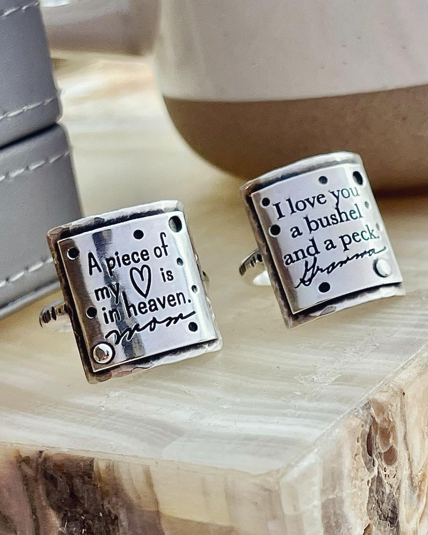 Sterling Silver Name Square Ring - Maximum of 4 Names