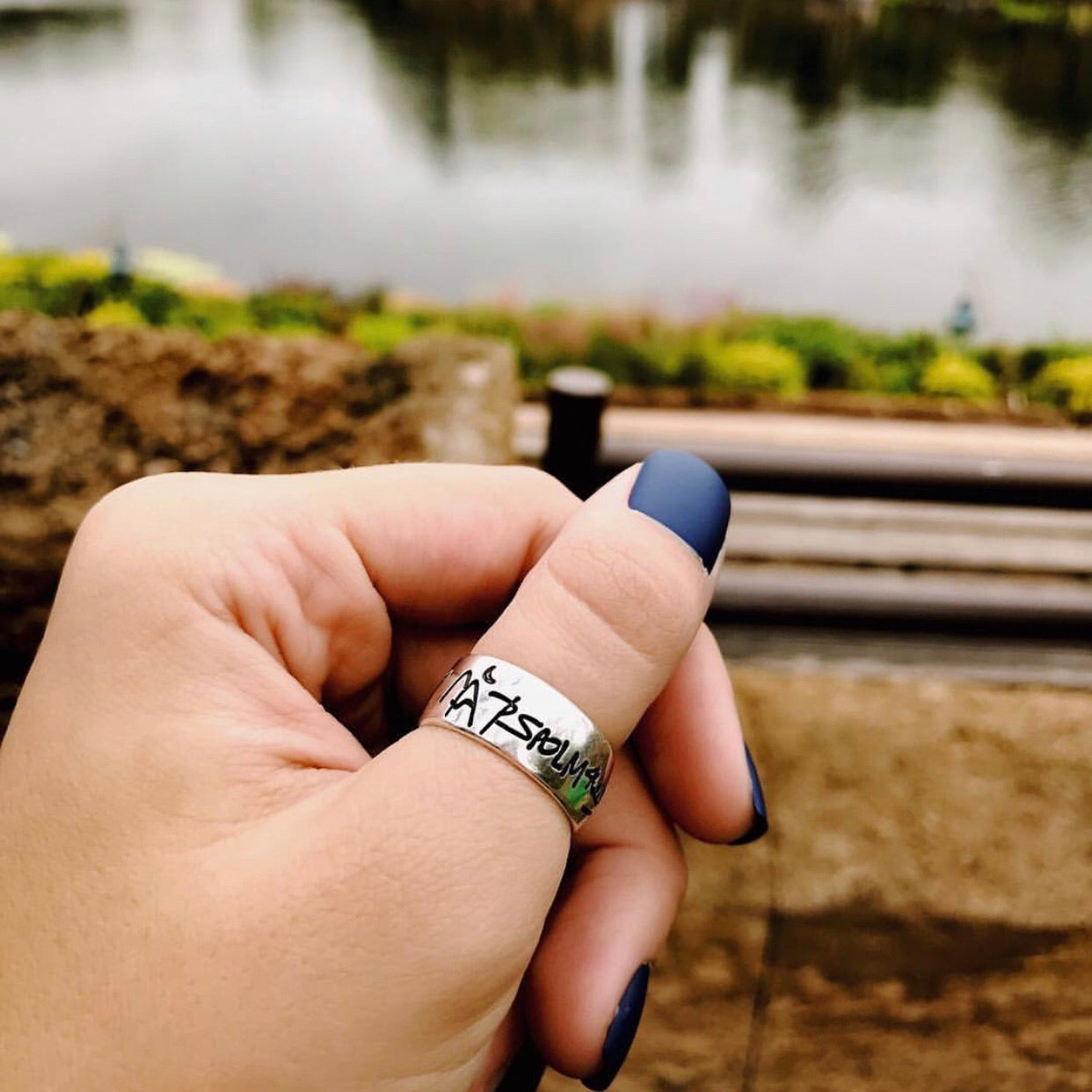Handwritten Message Ring | Personalized Engraved Band Ring