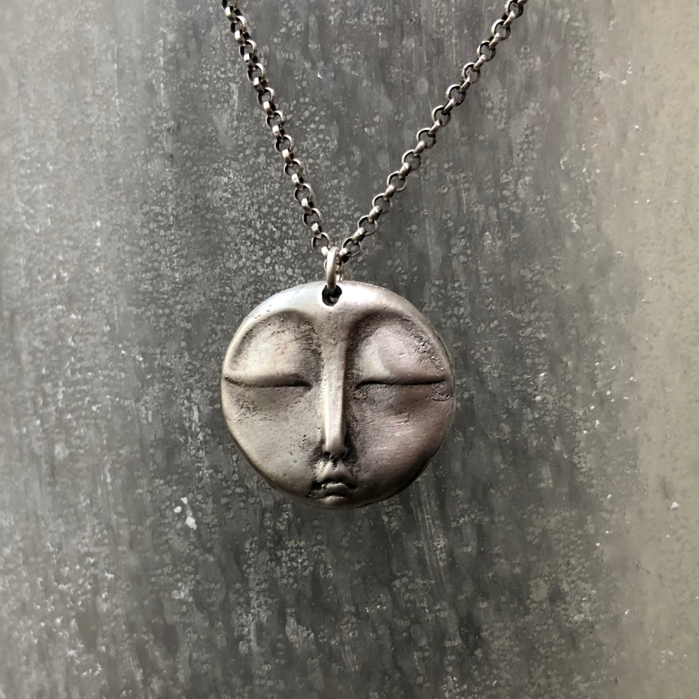 Sterling Silver Zen Moon Pendant Necklace | HEIDIJHALE