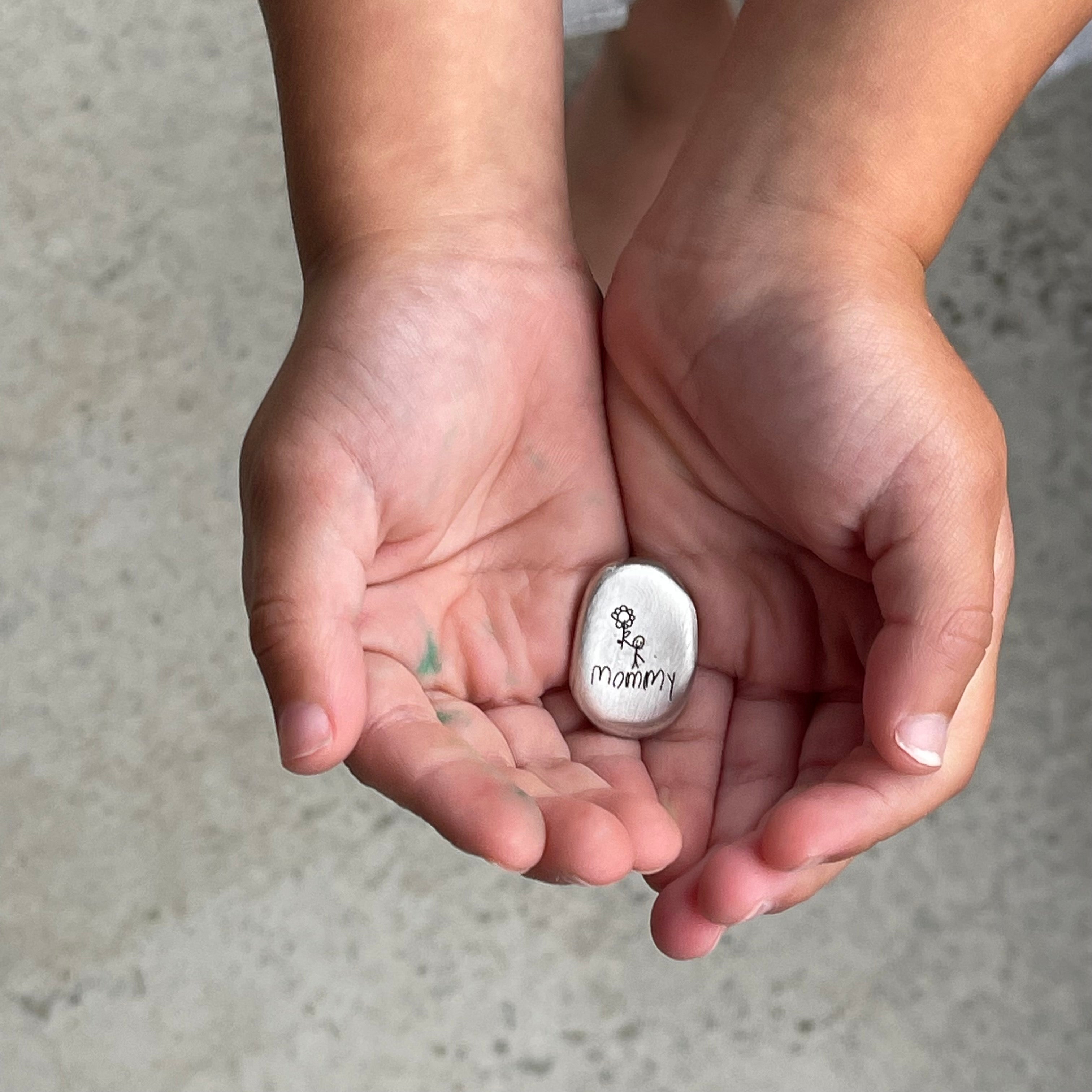 Personalized Pewter Worry Stones | Engraved Worry Stones