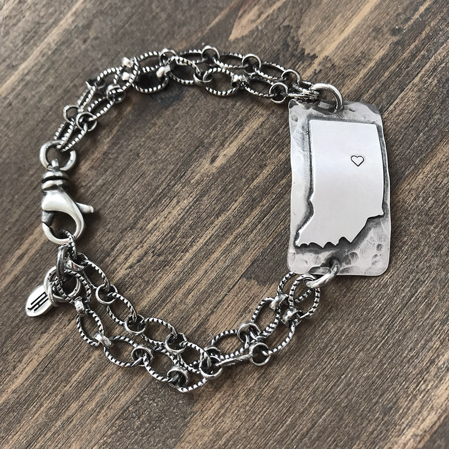Personalized Sterling Silver State Bracelet | HEIDIJHALE