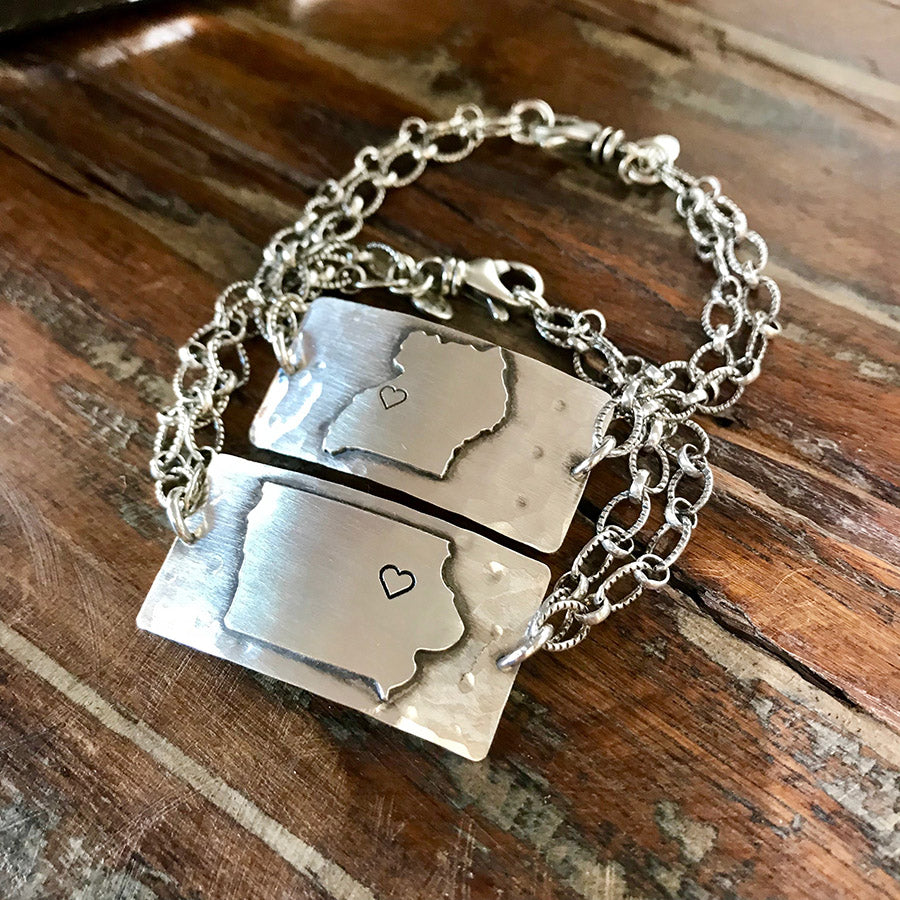 Personalized Sterling Silver State Bracelet | HEIDIJHALE
